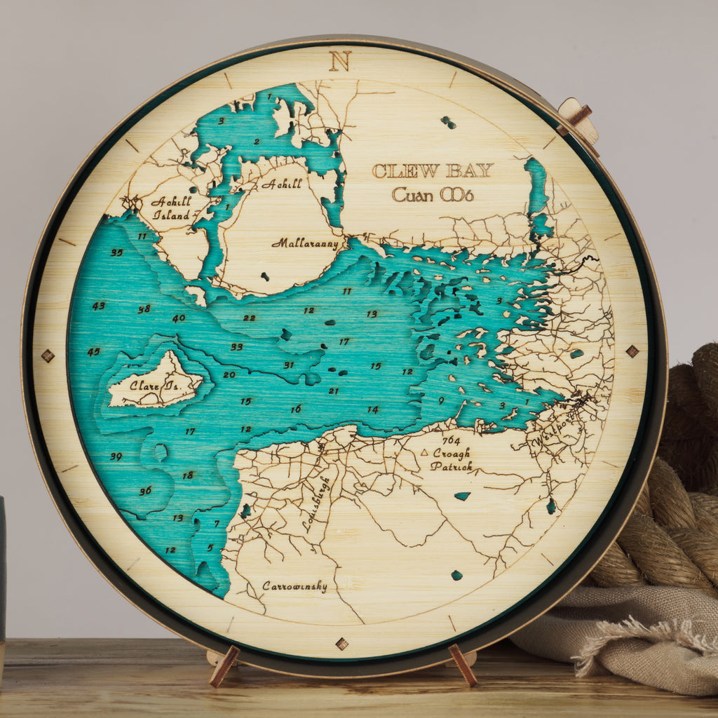 Mayo collection round wooden 3d maps