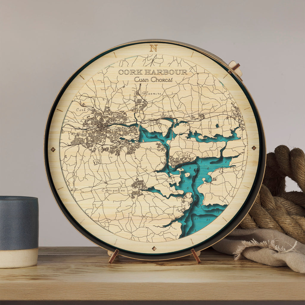 Cork Harbour Wooden 3d Map – Handcrafted Irish Maritime Art